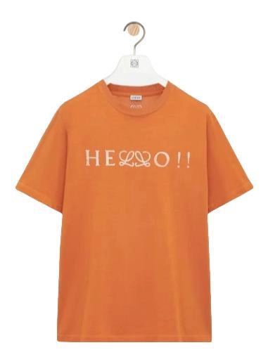 Loewe Logo Printed Regular Fit T-shirt - Orange