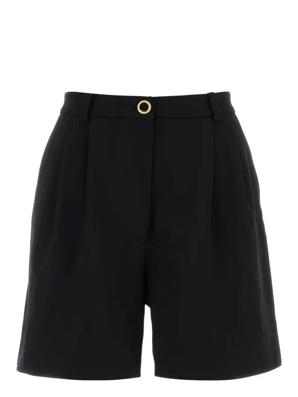 Alessandra Rich Pleated Bermuda Shorts - Black