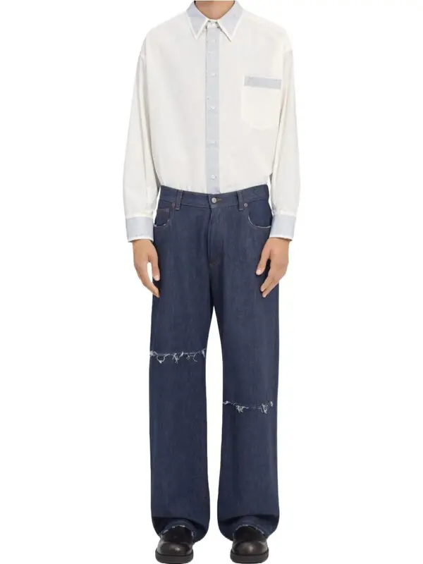 MAISON MARGIELA Wide-leg Jeans With Distressing - Blue