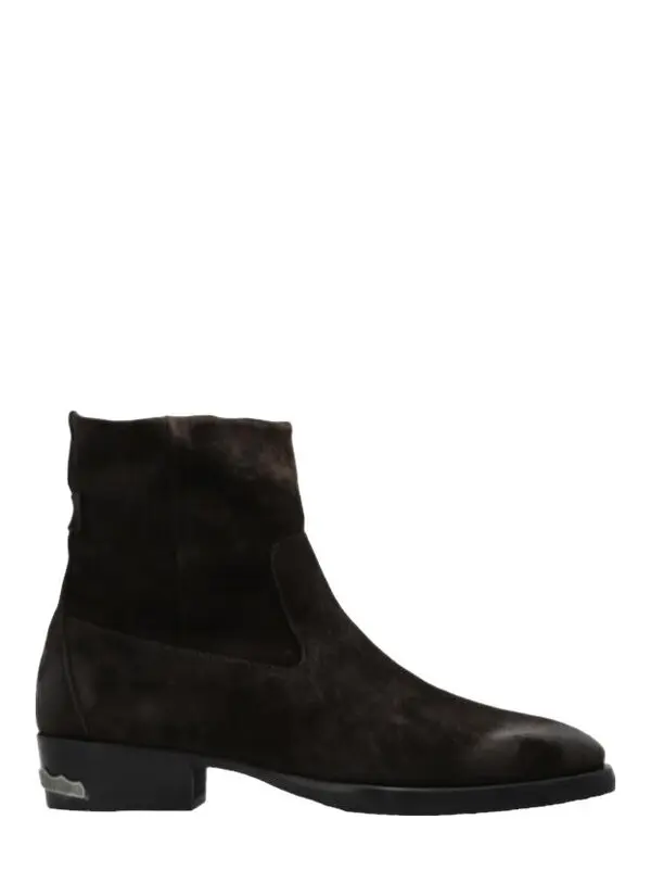 ALLSAINTS Zippered Ankle Boots With Patchwork Design - Brown