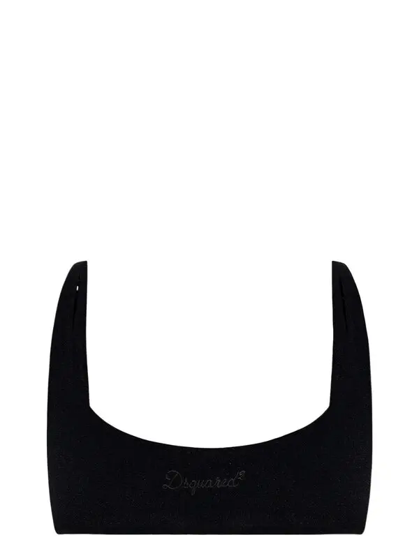Dsquared2 Backless Bikini Top With Logo Detail - Black