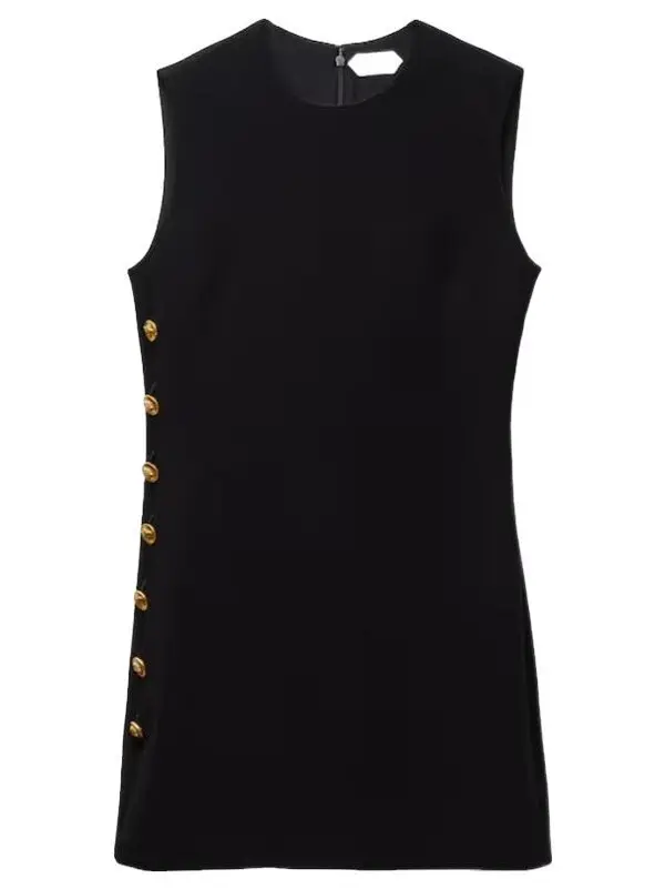 Versace Stretch Viscose Cady Mini Dress - Black