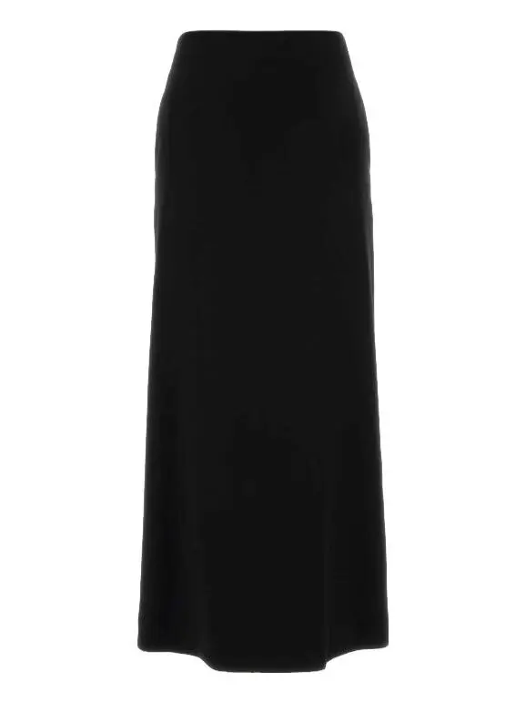 JIL SANDER Maxi Skirt With Pleated Side Pockets - Black