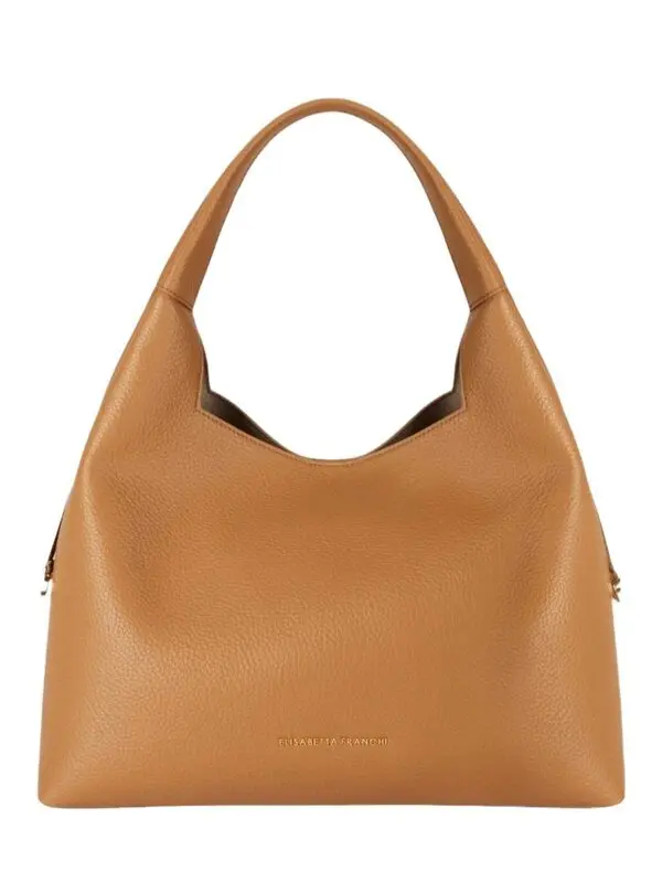 Elisabetta Franchi Shoulder Bag With Charms - Brown