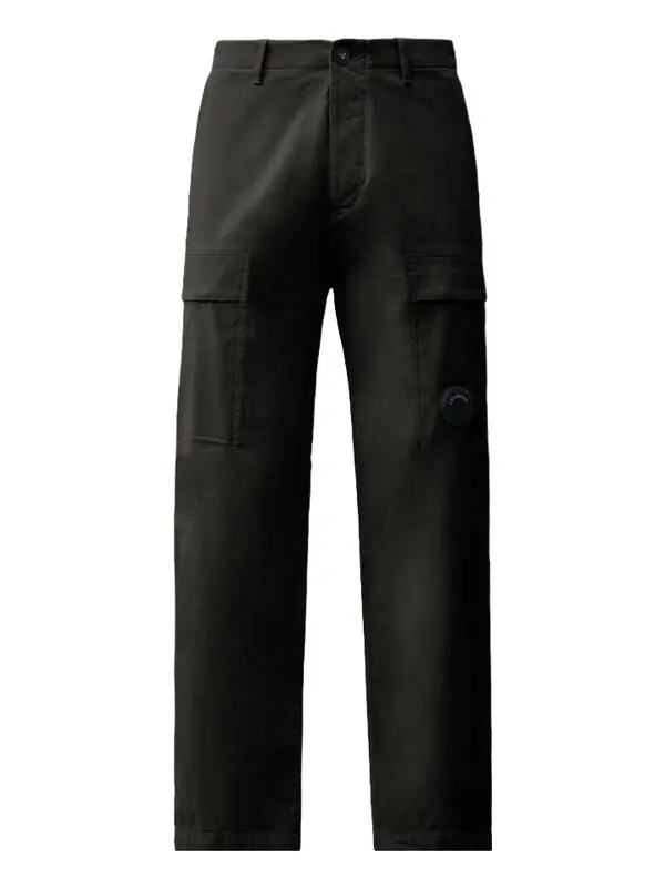 C.P. COMPANY Stretch Sateen Regular Fit Cargo Pants - Black