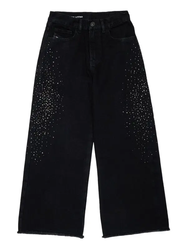 DIESEL® Embellished Raw-cut Jeans - Black/dark Grey