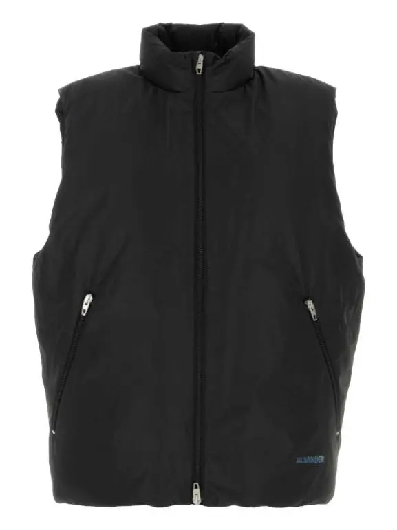 JIL SANDER High-necked Down Vest - Black