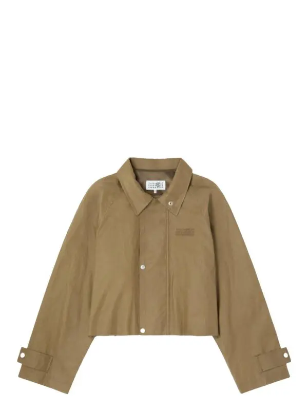 MAISON MARGIELA Cropped Coated Trench Jacket - Khaki