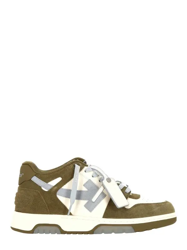 Off-White Round Toe Lace Up Sneakers - White
