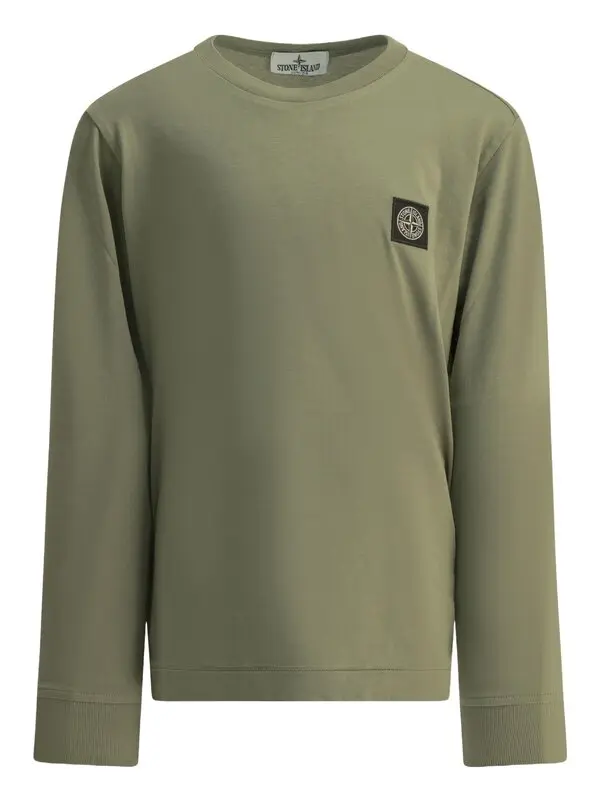 Stone Island Logo Patch Long Sleeve T-shirt - Green