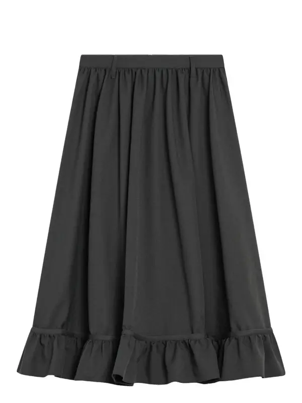 MAISON MARGIELA Midi Skirt With Ruffled Flounce Hem - Grey