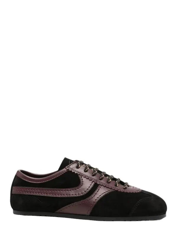 Dries Van Noten Round Toe Lace Up Sneakers - Black