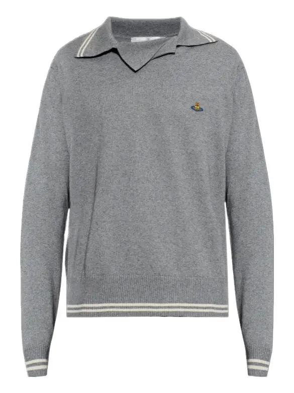 VIVIENNE WESTWOOD Doubletake Polo Knitted Top - Grey