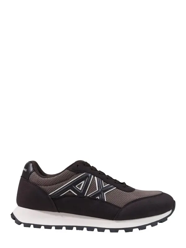 Armani Exchange Sneakers In Mesh And Microsuede - Black
