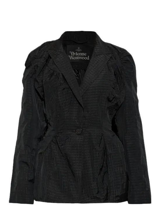 VIVIENNE WESTWOOD Long Sleeve Pleated Casual Jacket - Black