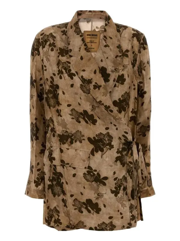 UMA WANG Long Sleeve Printed Jacket - Brown