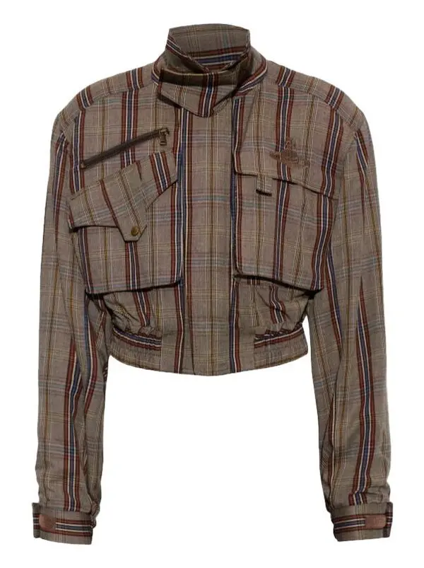 VIVIENNE WESTWOOD Cropped Check Jacket - Brown