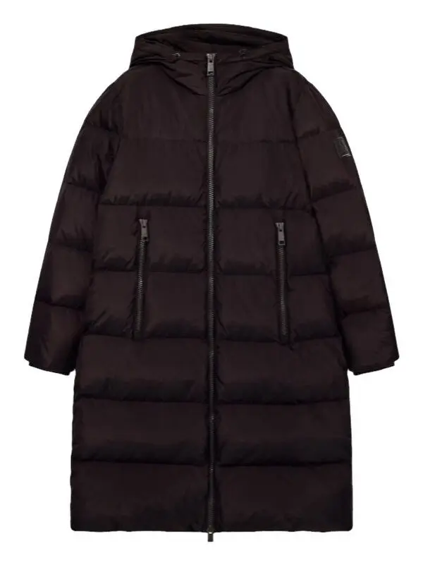 Armani Exchange Quilted Down Puffer Coat With Hood - Brown