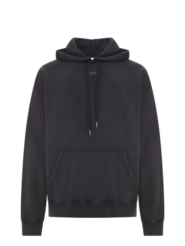 Off-White Logo Print Hoodie - Black