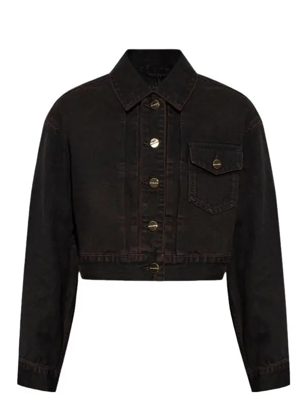ALLSAINTS Blink Cropped Denim Jacket - Brown