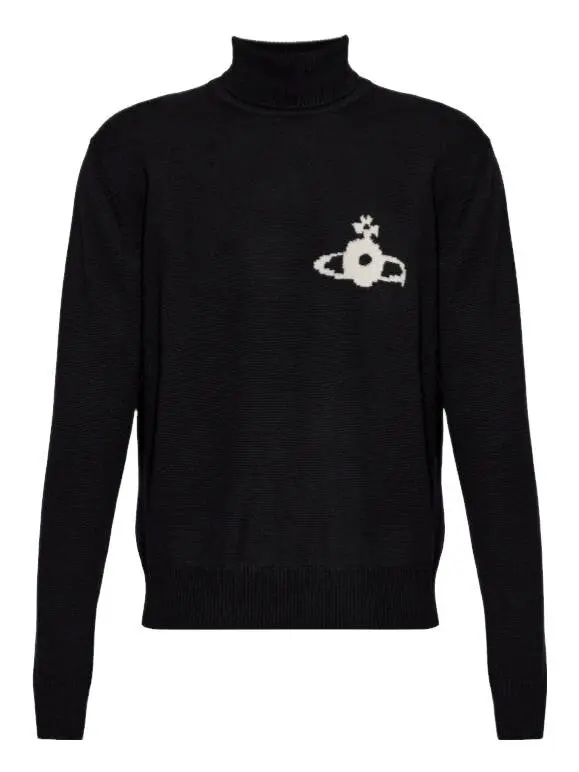 VIVIENNE WESTWOOD Mark Orb Turtleneck Sweater - Black