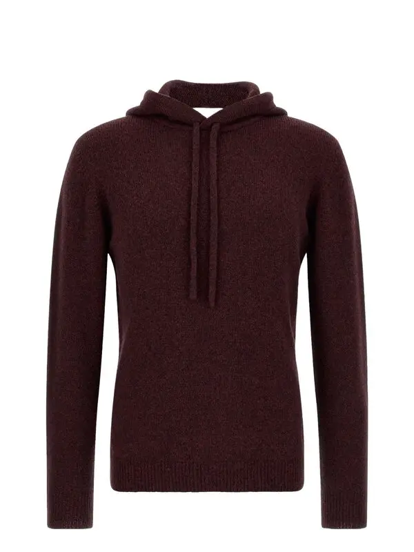 ROBERTO COLLINA Ribbed Hooded Sweater - Black