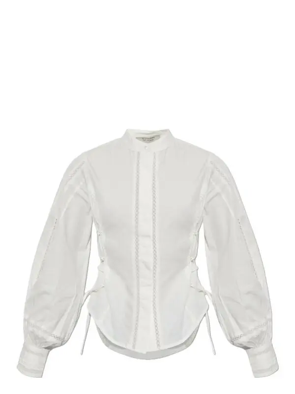 ALLSAINTS Long Sleeve Shirt With Delicate Side Ruching - Optic White