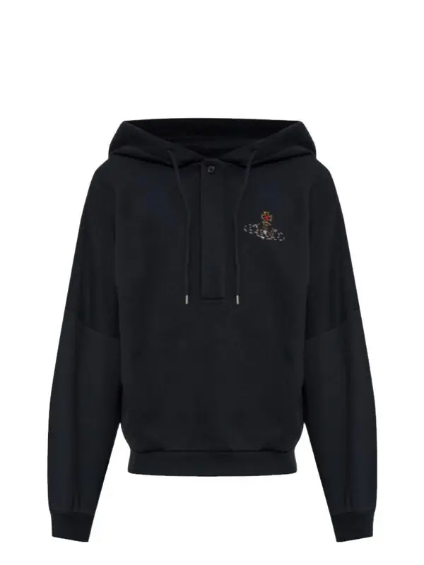 VIVIENNE WESTWOOD Drawstring Hooded Sweatshirt - Navy
