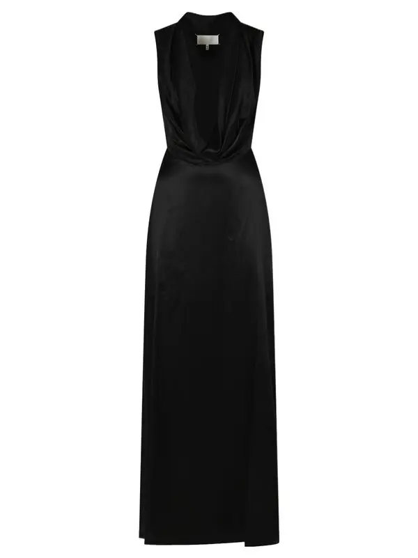 MAISON MARGIELA Draped Cowl Neck Sleeveless Maxi Dress - Black