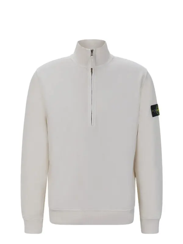 Stone Island Quarter-zip Sweatshirt - Ivory