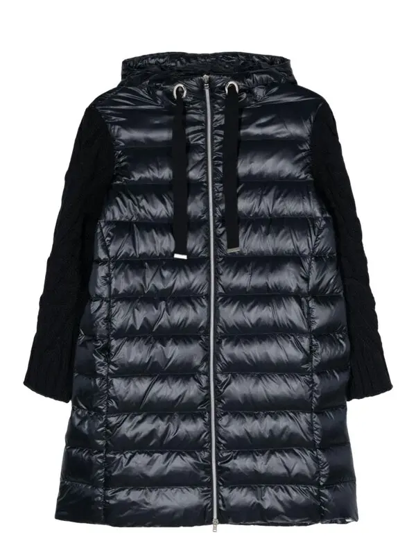 Herno Zip-up Hooded Jacket With Drawstring And Long Sleeves - Black