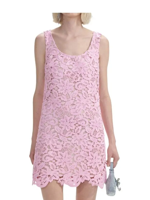 SELF-PORTRAIT Floral Lace Mini Dress - Pink