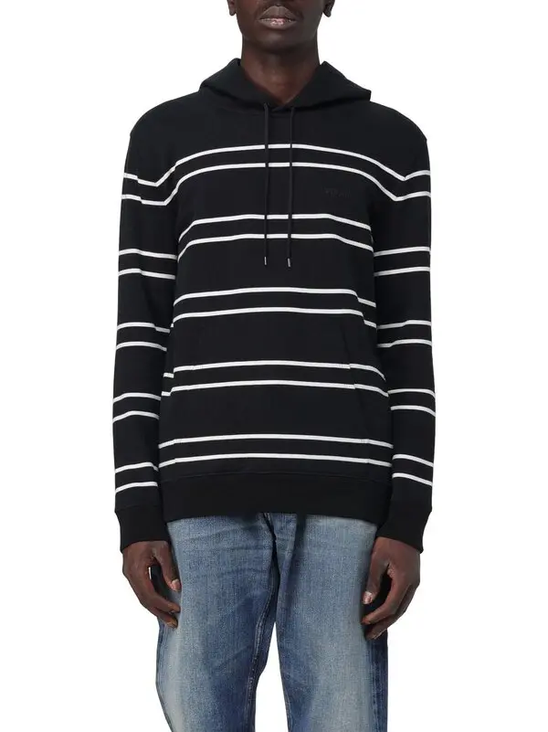 Saint Laurent Striped Hoodie - Black