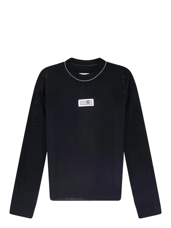 MAISON MARGIELA Virgin Wool Blend Crew Neck Sweater - Black