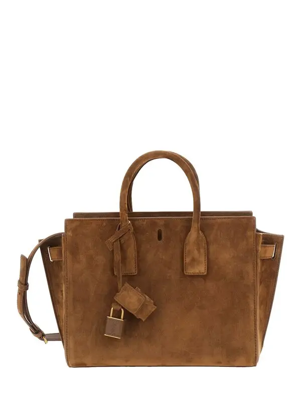 Saint Laurent Suede Handbag - Brown
