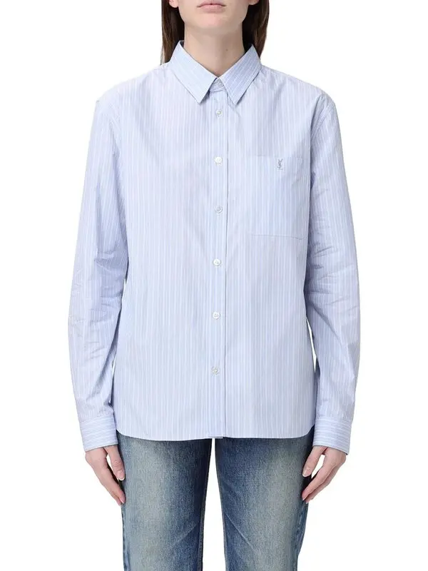 Saint Laurent Striped Cotton Shirt - Blue