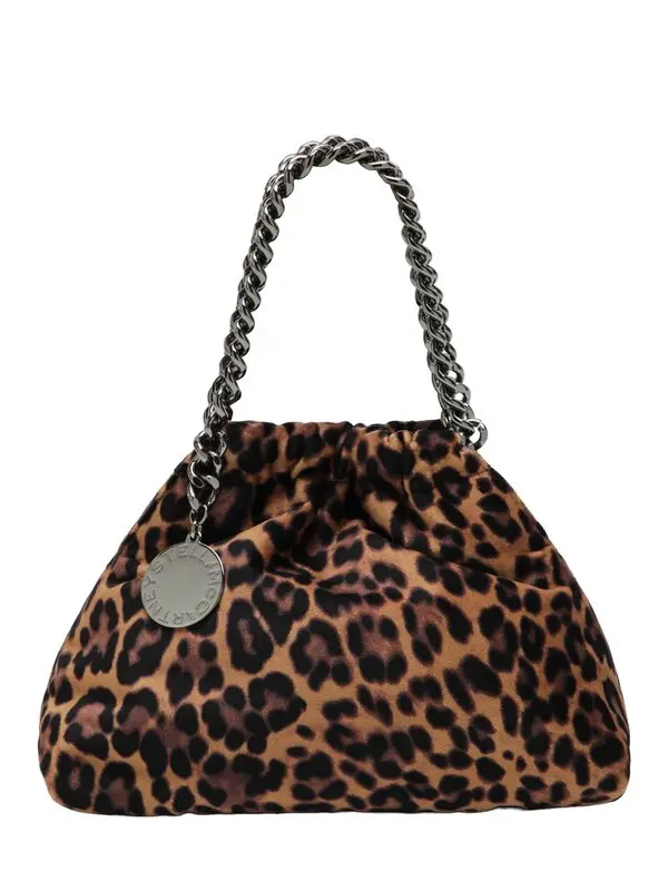 Stella McCartney Leopard Velvet Mini Drawstring Bag - Brown