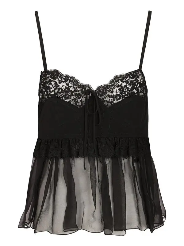 Chloé Crêpe De Chine Lingerie Top With Thin Straps - Black