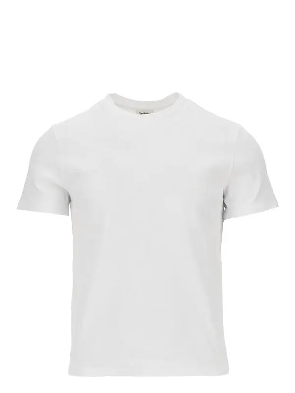 Saint Laurent Cotton T-shirt With Ogo Embroidery - White