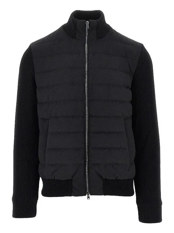 Herno Flannel And Knitted Jacket - Black
