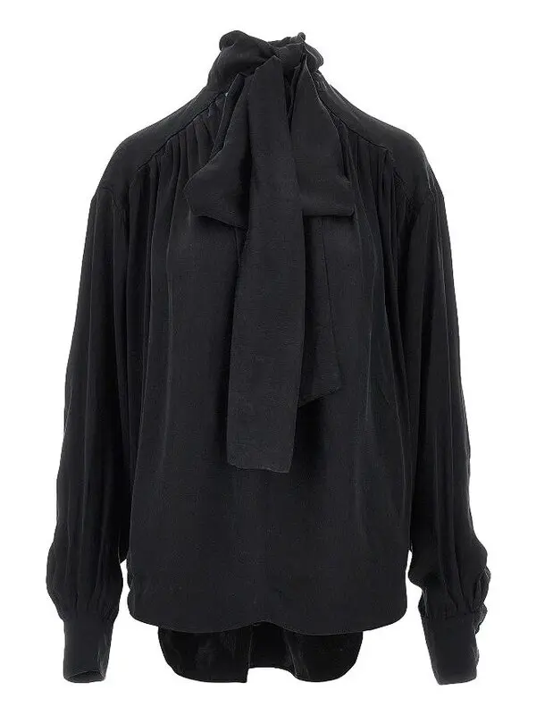 Andamane Mathilda Satin Blouse - Black