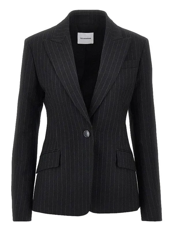 Andamane Bianca' Jacket With Pin-striped Motif - Black