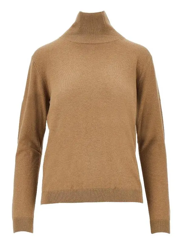 Max Mara Silk And Wool-blend Knitted Turtleneck - Beige