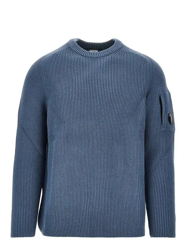C.P. COMPANY Knitted Sweater With Nfc Lens - Blue