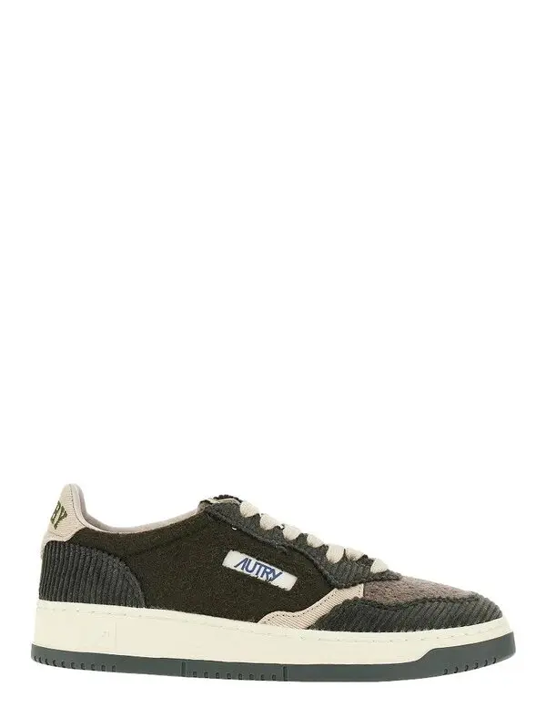 AUTRY Medalist Low Corduroy And Felt Sneakers - Green