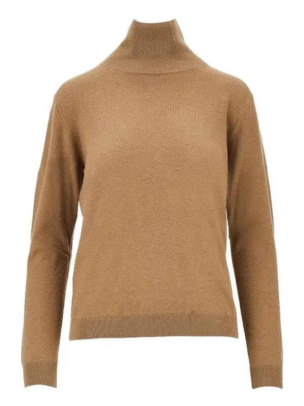Max Mara Silk And Wool-blend Knitted Turtleneck - Beige