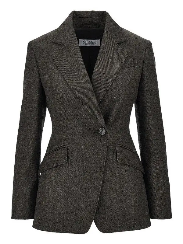 Max Mara Virgin Wool Double-breasted Jacket - Brown