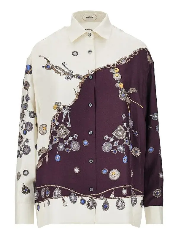 Versace Shirt With Stolen Jewels Print - White