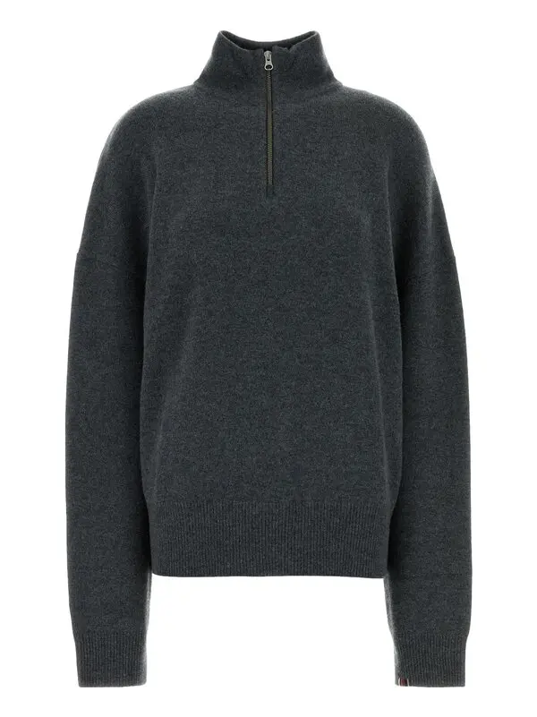 Extreme Cashmere Stretch Cashmere Blend Quarter Zip Sweater - Grey