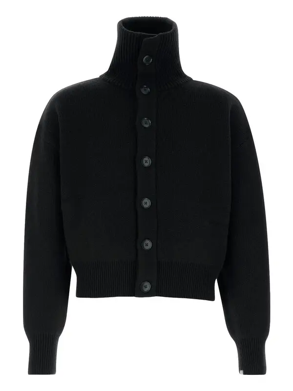 Extreme Cashmere Cashmere High Collar Cardigan - Black